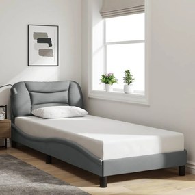 Rám postele bez matrace Hvar světle šedá 90 x 190 cm textil 3207737