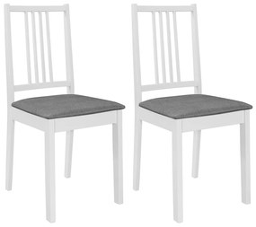 Jídelní židle s poduškami 2 ks bílé masivní dřevo,  247636