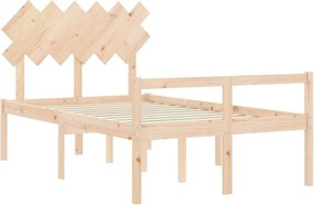 Postel s čelem pro seniory Small Double masivní dřevo 3195516