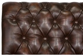 furniture-nabytek.cz - Masivní pohovka Chesterfield Bedford, pravá kůže, hnědá