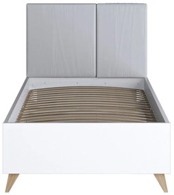 Casarredo - Komfort nábytek Postel MOYA 90x200 s čalouněným čelem, dub castello/šedá/bílá