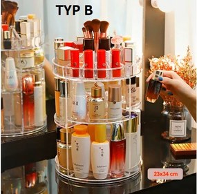 Velké transparentní otočné organizéry na kosmetiku Varianta: TYP B
