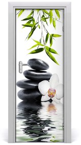 Fototapeta samolepící Orchidej a kamení 75x205 cm
