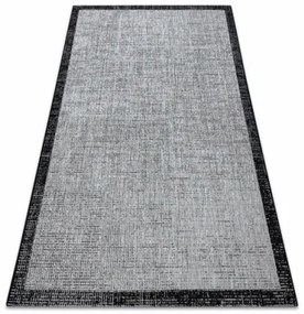 Koberec SIZAL FLOORLUX 20401 Ramka stříbrný / černý