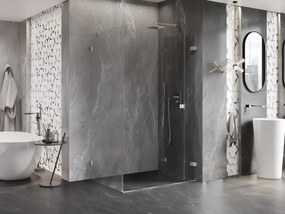 Mexen Lunar-F, sklápěcí sprchový kout pravý 100 x 90 cm, 8mm čiré sklo, chromový profil, 836-100-090-01-00-P