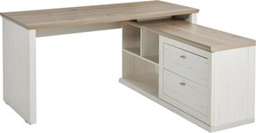 XXXLutz ROHOVÝ PSACÍ STŮL, šedá, bílá, 160/145,3/76 cm Hom`in - Rohové psací stoly - 000003000155