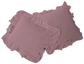 DEKORAČNÍ POVLAK NA POLŠTÁŘ STONEWASHED SADA 2 KS 40X40 CM FIALOVÁ