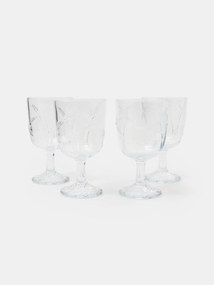 Sinsay - Sada sklenic na víno s reliéfním vzorem palem 4 pack - clear