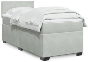 Box spring postel s matrací světle šedá 90x190 cm samet 3288480