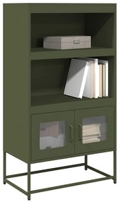 Skříň highboard olivově zelená 68x39x123 cm ocel