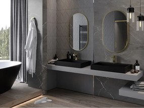 Mexen Loft, oválné koupelnové zrcadlo 90 x 55 cm, barva rámu zlatá lesklá, 9851-090-055-000-50