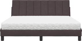 Postel s matrací Hanko tmavě hnědá 160 x 200 cm textil 3310541