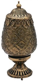 Hnědá skleněná svítící LED lucerna Balli - Ø 8*19 cm