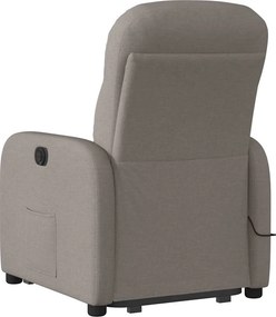 Zvedací masážní polohovací křeslo taupe textil 3302989