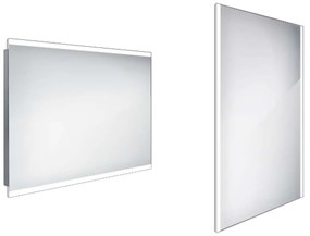Nimco Zrcadla - Koupelnové podsvícené LED zrcadlo 100x70 cm, hranaté, aluminium ZP 12004