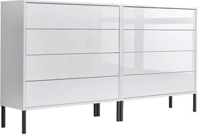 XXXLutz ŠIROKÁ KOMODA, bílá, vysoce lesklá bílá, 158/86/33 cm MID.YOU - Komody na nožičkách - 001067001601