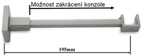 GARNÝŽE-HEBR Garnýž Verona matná stříbrná jednoduchá 180 cm
