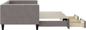 Válenda s přistýlkou a zásuvkami taupe 90 x 200 cm textil 3196617
