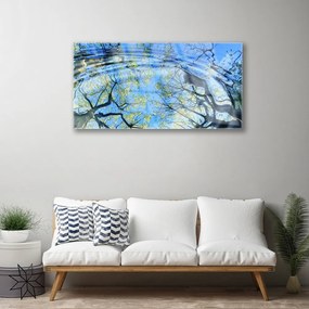 Obraz na skle Voda Stromy Umění 120x60 cm