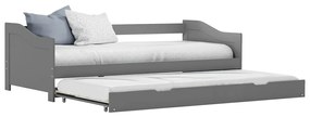 Rám vysouvací postele/pohovky šedý borové dřevo 90 x 200 cm
