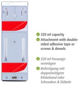 Nástěnný plastový dávkovač mýdla ve stříbrné barvě 0.32 l Istres – Wenko