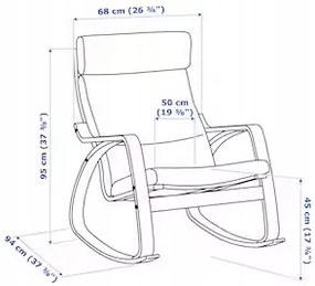 IKEA POANG Houpací křeslo okl dub bílý Hillared