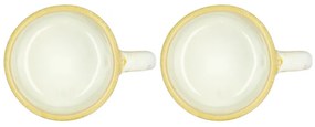 Villa Collection Kameninový espresso hrneček Styles 6,5x5,1 cm (2ks) Yellow/Cream