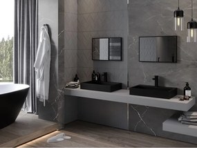 Mexen Loft Obdélníkové koupelnové zrcadlo 60 x 40 cm, černý rám - 9852-060-040-000-70