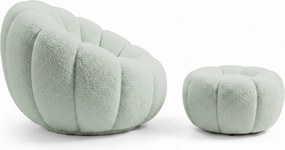 Designové křeslo BLOOM s taburetem, světle zelená