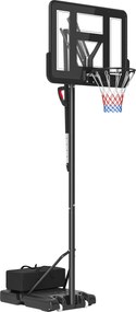 SPORTNOW Mobilní Basketballový Koš, Nastavitelná Výška Koše 230-305 cm, Stojan na Basketbal s 110 x 75 cm nerozbitnou zadní deskou na kolech, pružinov