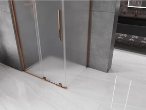 Mexen Velar, sprchový kout s posuvnými dveřmi 100 x 110 cm, 8mm sklo námraza, růžové zlato, 871-100-110-31-55