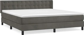 Box spring postel s matrací tmavě šedá 180x200 cm samet 3131214