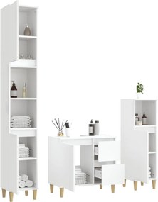 3dílný set koupelnových skříněk bílý kompozitní dřevo 3185535