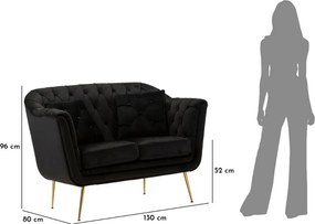 Designová pohovka Jagienka 130 cm černá