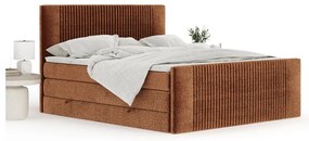 Oranžová boxspring postel s úložným prostorem 180x200 cm Bergamo – Maison de Rêve