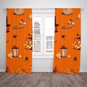 Závěsy Halloweenský vzor 1 (Rozměr : 140x250, Materiál: Interlock)