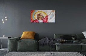 Obraz na skle mozaika Jesus 140x70 cm