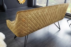 Designová lavice Natasha 156 cm tmavě hořčicový samet