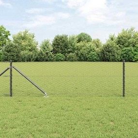 Hexagonální plot s podpěrou 50 x 0,6 m Ocel potažená PVC Šedá 3353265