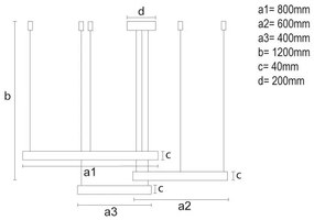 LED Stmívatelný lustr na lanku LED/125W/230V 3000-6500K + dálkové ovládání