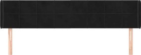 Čelo postele typu ušák černé 163x16x78/88 cm samet 3118824