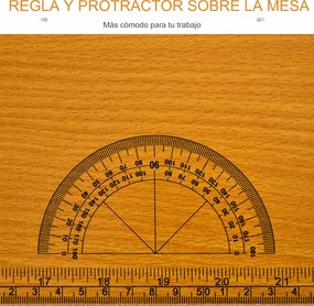HOMCOM Skládací pracovní stůl s pravítkem Nosnost 100 kg 100x60x75,5 cm Přirozená a černá