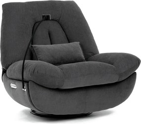 Elektrické polohovací TV křeslo RELAXME - šedá látka