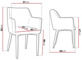Čalouněná jídelní židle HAUMON - černá