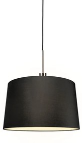 Moderní závěsná lampa z oceli se stínidlem 45 cm černá - Combi 1