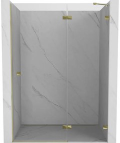 Mexen Lunar sprchové dveře otočné pravé 135 cm, transparentní, zlaté - 834-135-000-50-00-P