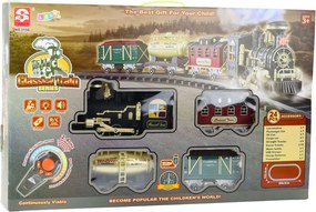 LEAN Toys Elektrický vláček RC klasický se světly, zvuky a kouřem 206 cm 24 ks