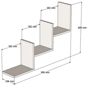 Nástěnná police MIST 60x90 cm hnědá