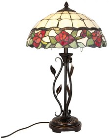 Stolní lampa Tiffany s růžemi Ruusut – 35x61 cm