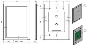 HOPA Zrcadlo s LED osvětlením  VLTAVA Rozměr A - 60 cm, Rozměr B - 3 cm, Rozměr C - 80 cm - ZRVLTA8060